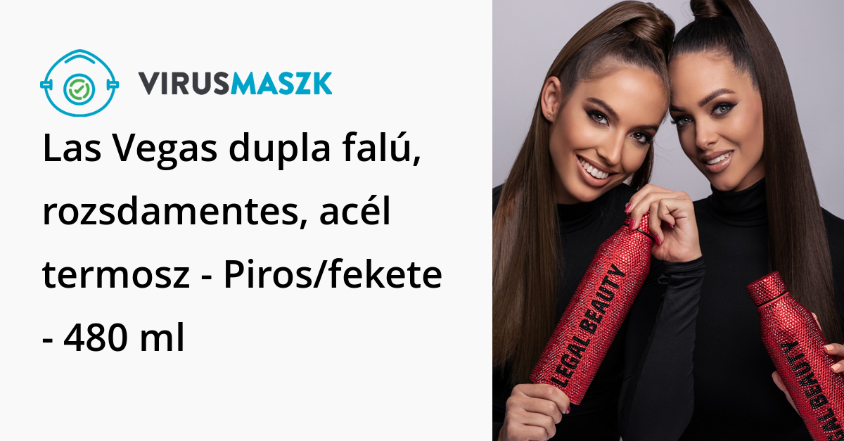 Las Vegas dupla falú, rozsdamentes, acél termosz - Piros/fekete ...