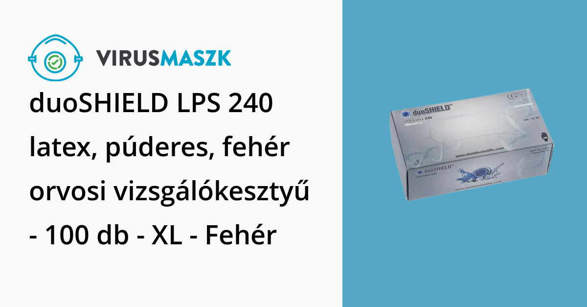 duoSHIELD LPS 240 latex, púderes, fehér orvosi vizsgálókesztyű - 100 db ...