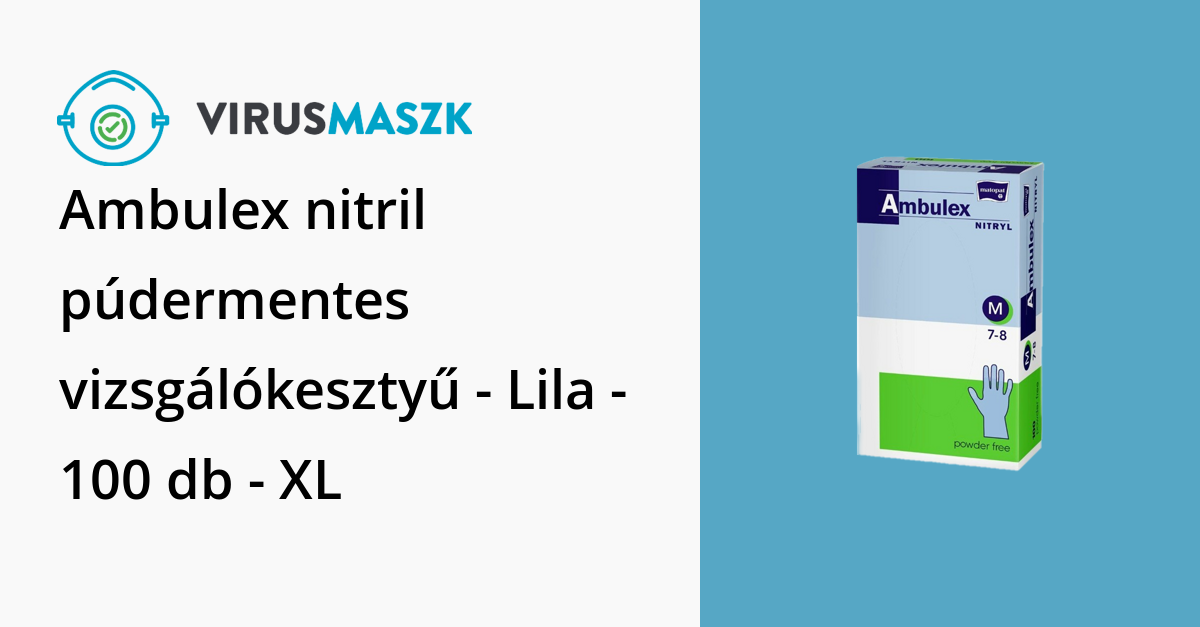 Ambulex nitril púdermentes vizsgálókesztyű - Lila - 100 db | Vírusmaszk