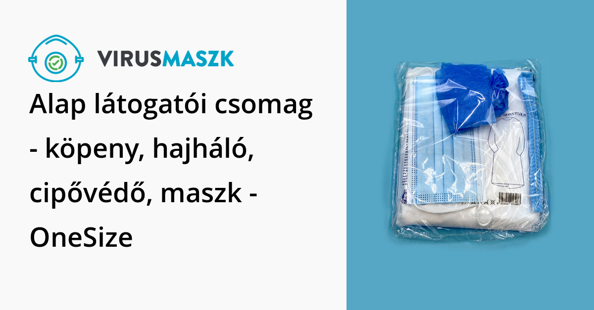 Alap látogatói csomag - köpeny, hajháló, cipővédő, maszk | Vírusmaszk