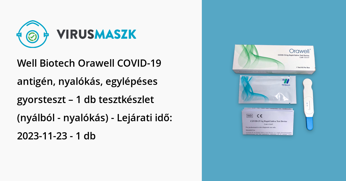 Well Biotech Orawell COVID-19 antigén, nyalókás, egylépéses gyorsteszt ...